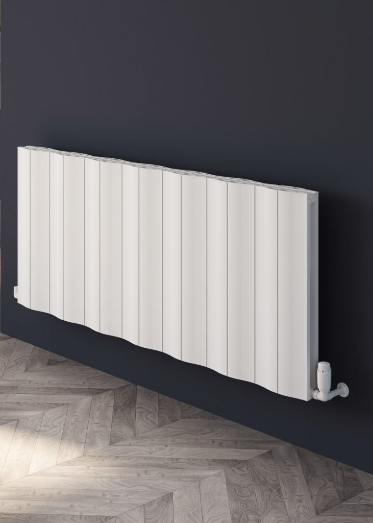Reina Wave Horizontal Aluminium Designer Radiator, White, 600mm x 828mm ...