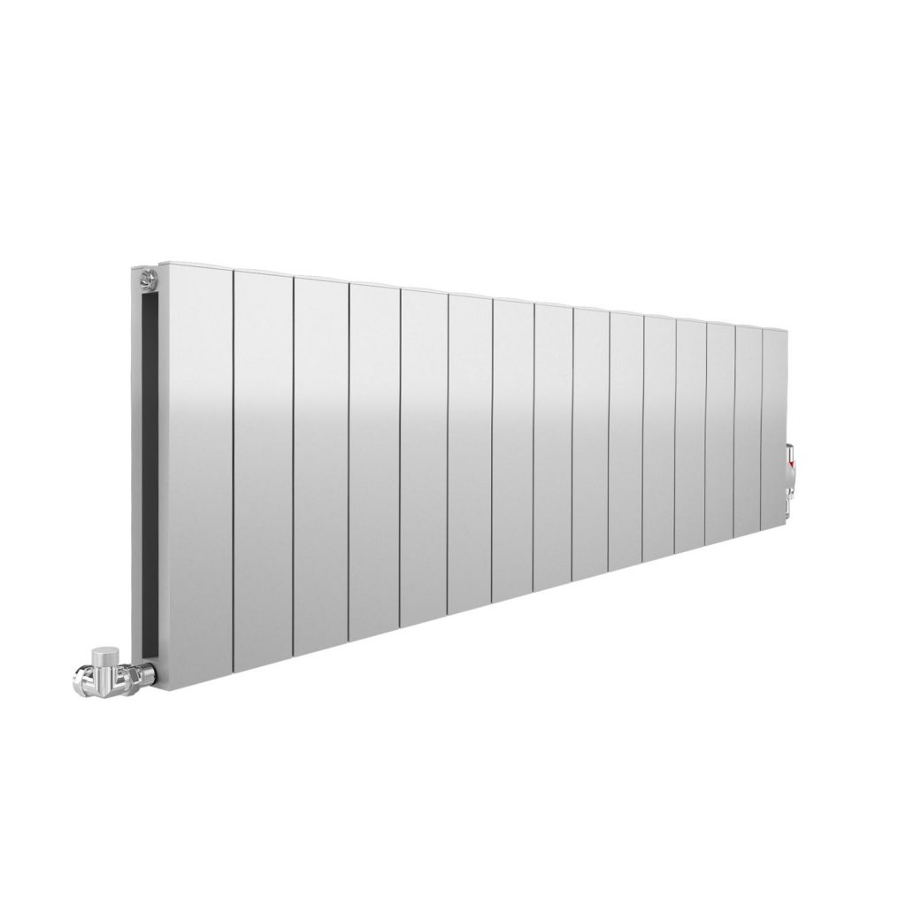 Apollo Magenta Horizontal Aluminium Radiator, Silver Flat, 300mm x ...