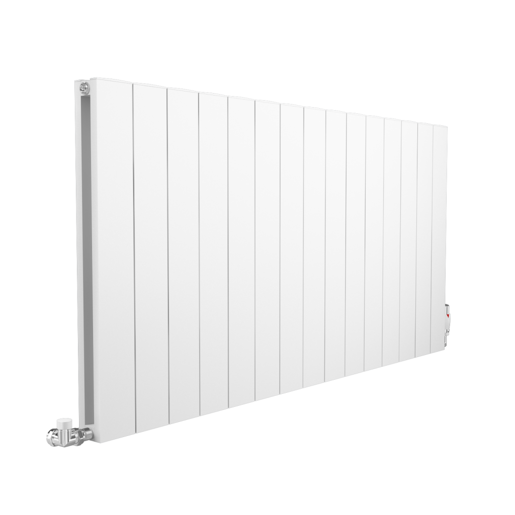 Apollo Magenta Horizontal Aluminium Radiator, White Flat, 600mm x 795mm ...