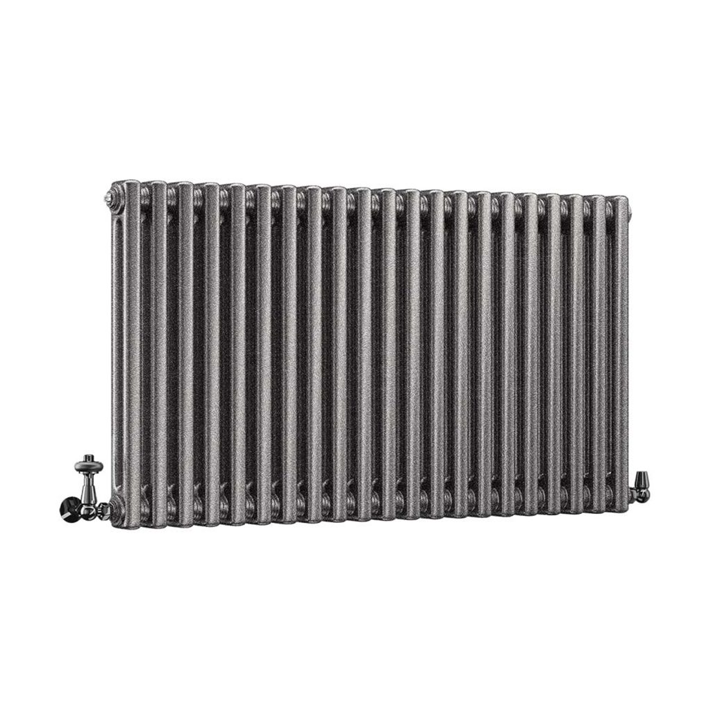 DQ Modus 2 Column Horizontal Radiator, Historic Silver, 600mm x 622mm ...